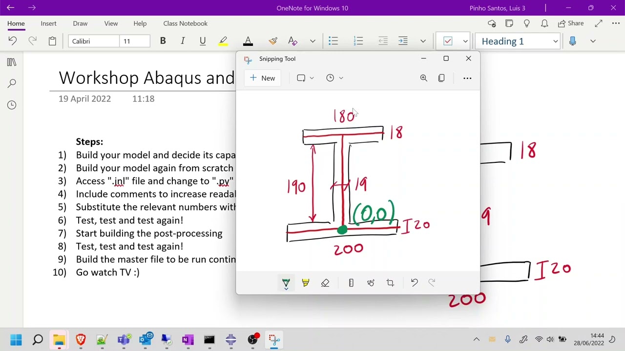 Python For Abaqus 1 2 Commenting And Parametrizing Ss I Beams