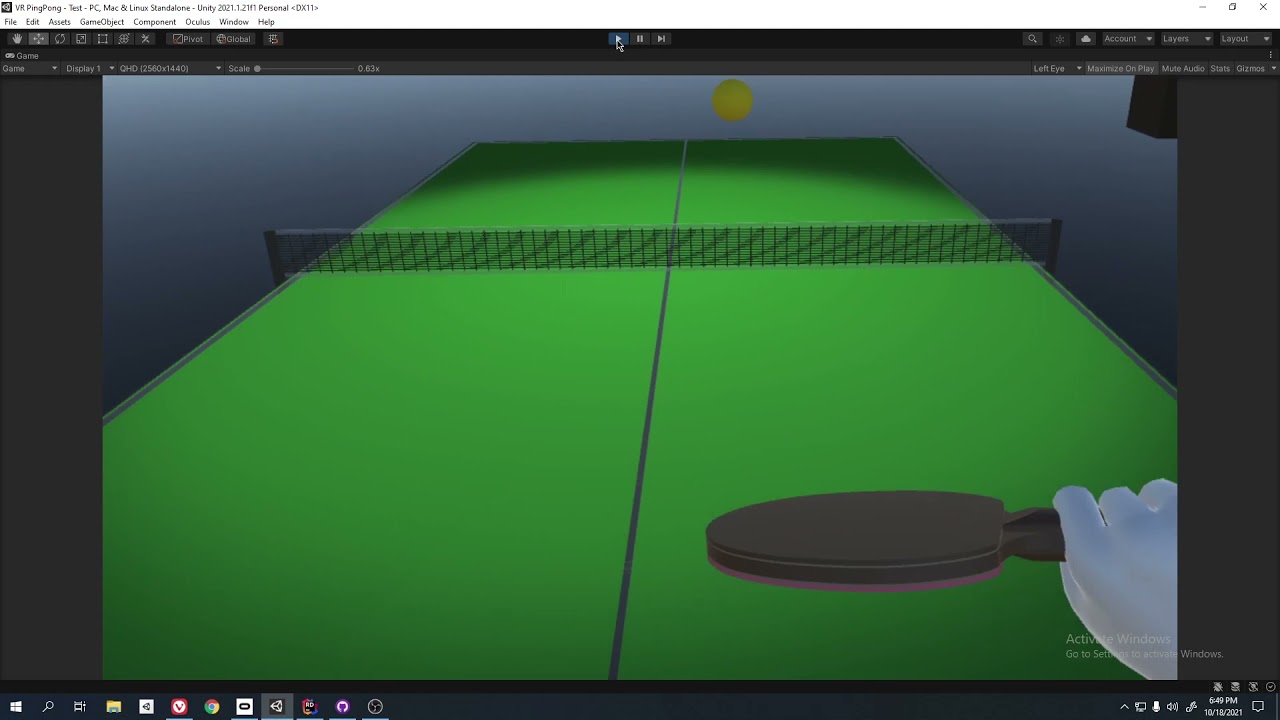 Vr Pingpong Prototype Youtube