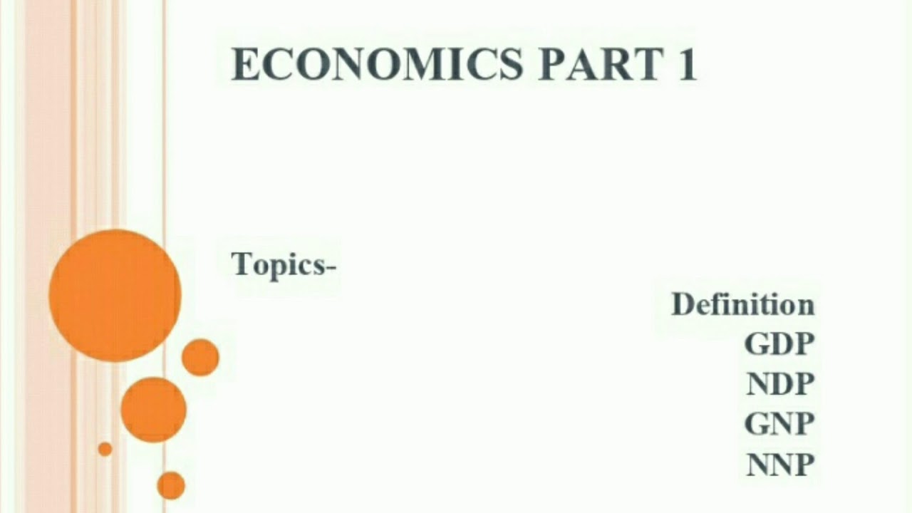Economics Part 1 Youtube