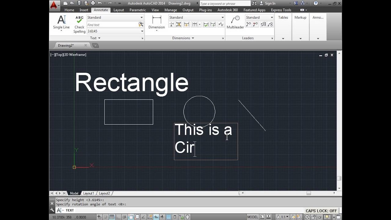 C00802 Single Line Text Autocad 2014 Tutorial Youtube