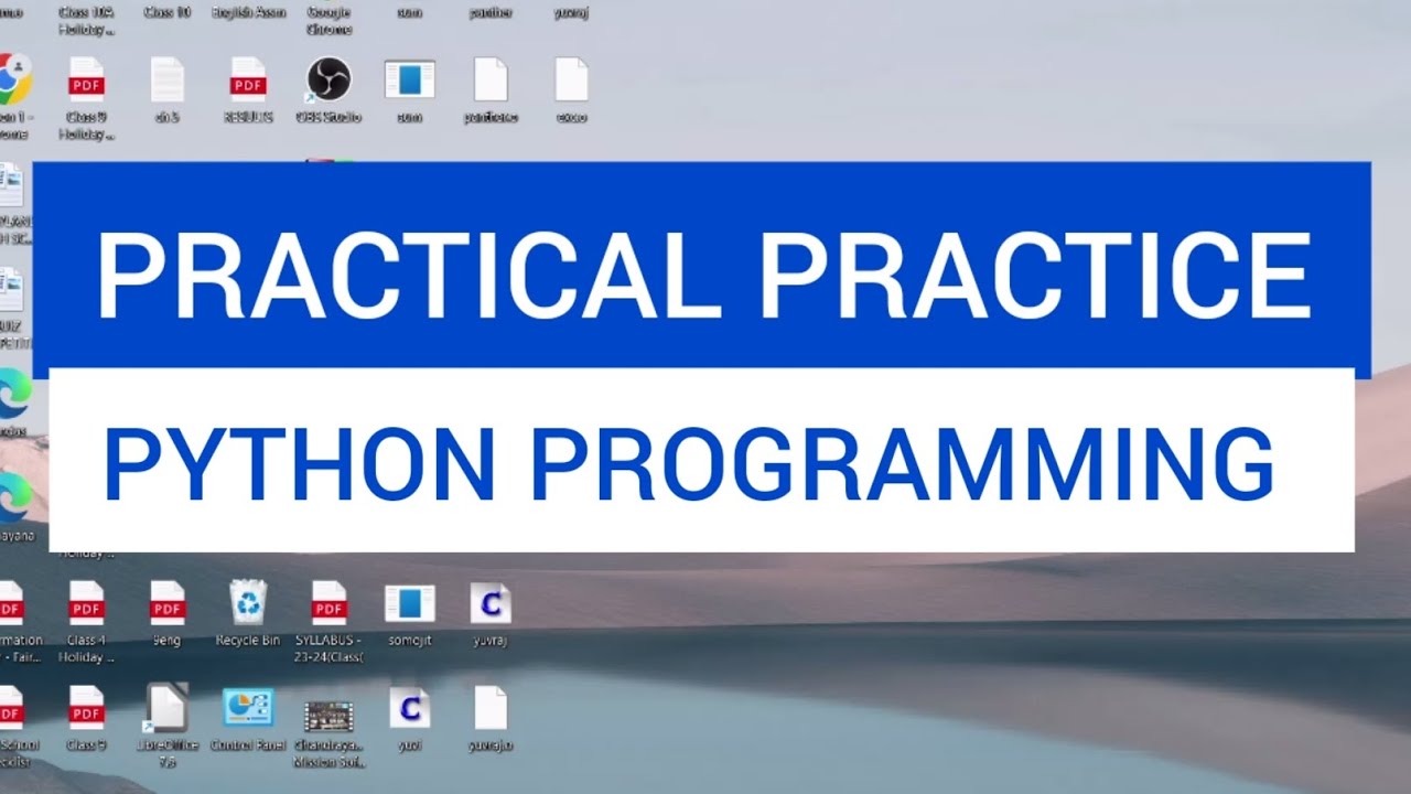 Practical Practice Python Programming For Class 8 Youtube