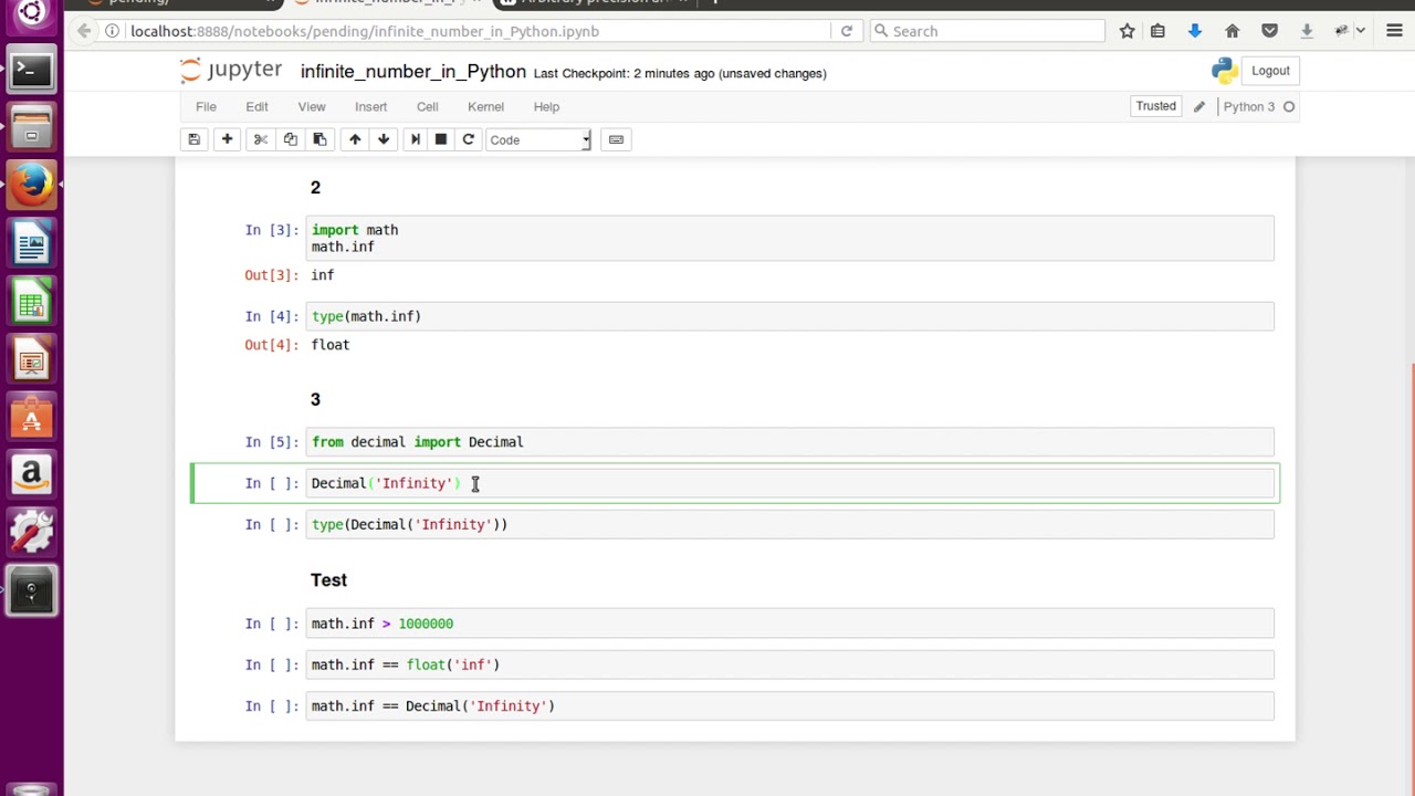 Python How To Represent An Infinite Number Youtube