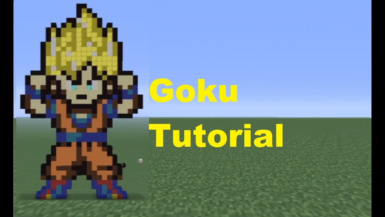 Minecraft Pixel Art Goku Tutorial Remake Youtube