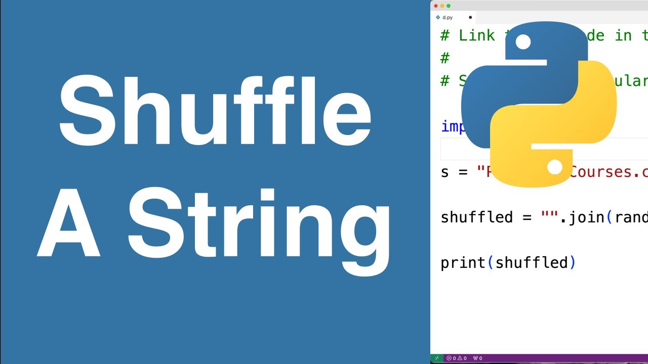 Shuffle A String Python Example Youtube