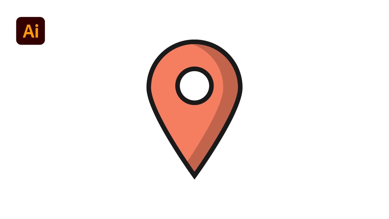 How To Draw Location Pin Icon In Adobe Illustrator Shovonation Youtube