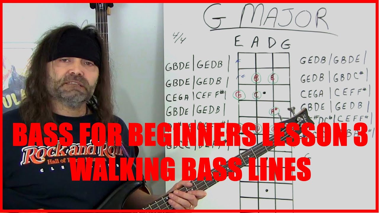 Bass For Beginners Lesson 3 Walking Bass Lines Chords Chordify