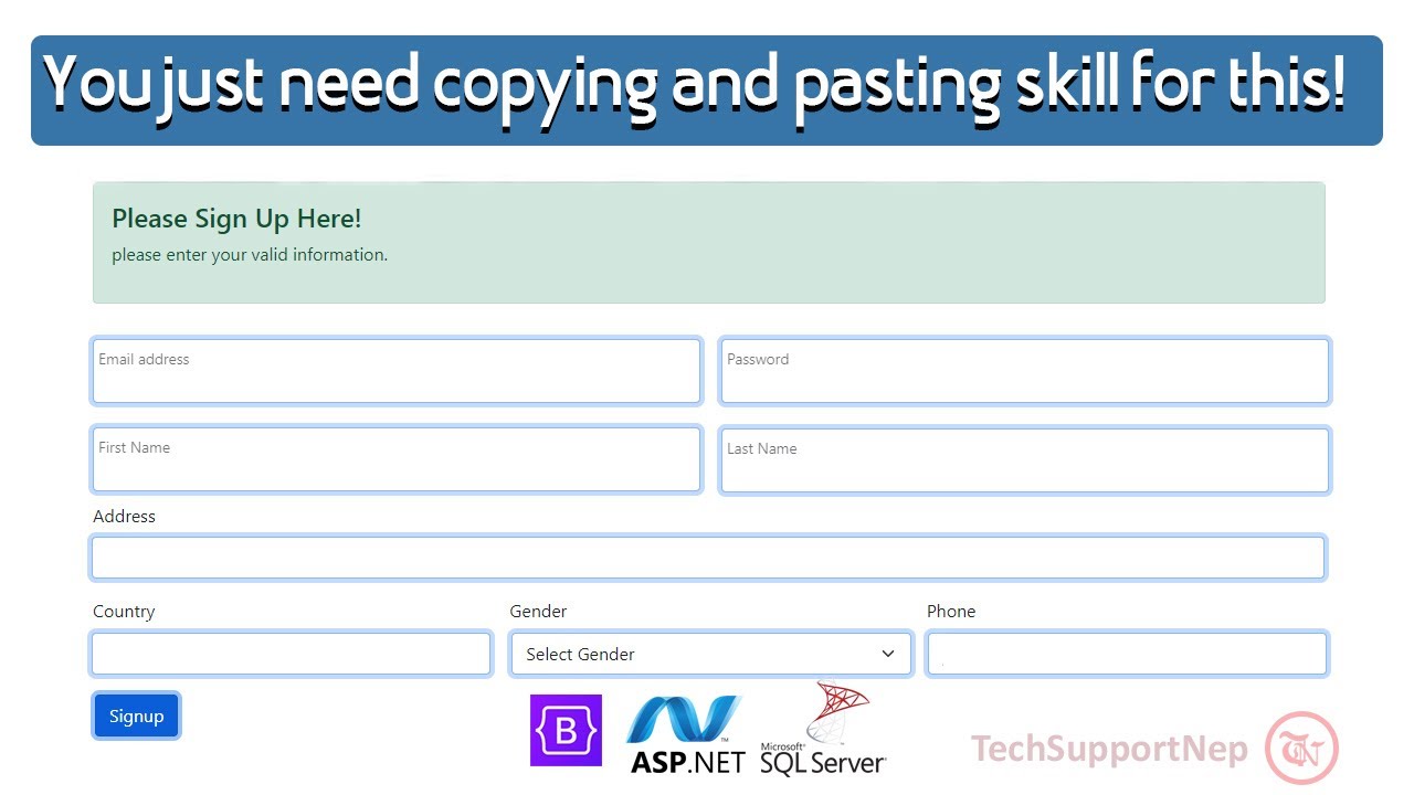 How To Create A Responsive User Registration Page In Asp Net Using