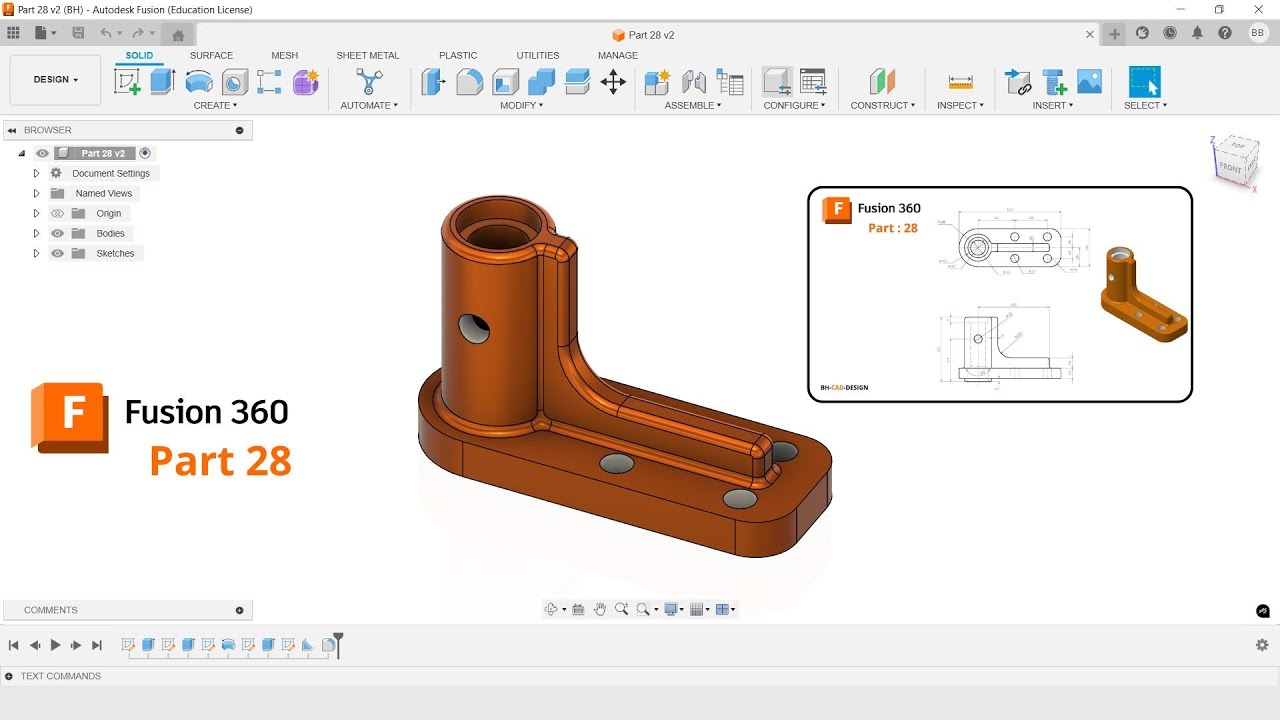 Fusion 360 Tutorial 3d Modeling Part 28 Youtube