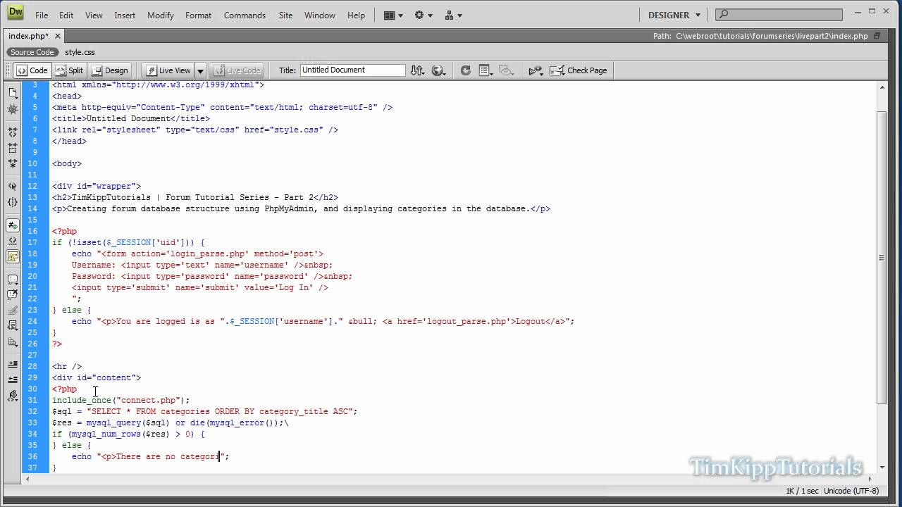 Php Series Building A Php Mysql Forum Tutorial Series Part 2