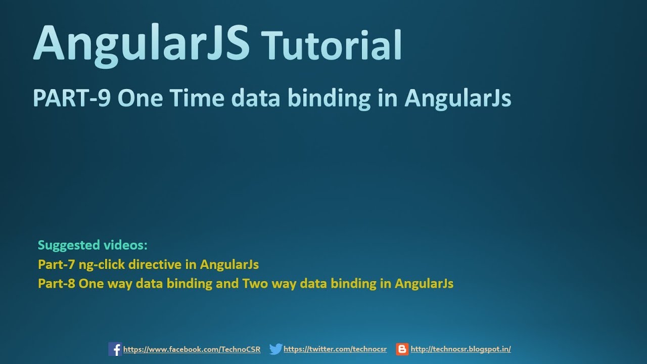Part 9 One Time Data Binding In Angularjs Youtube