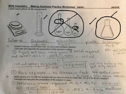 Making Solutions Practice Worksheet 1 Youtube