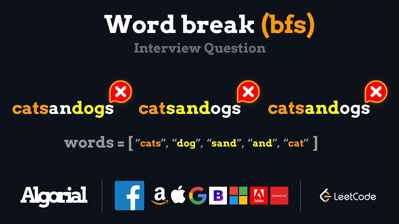 Word Break Leetcode 139 Youtube