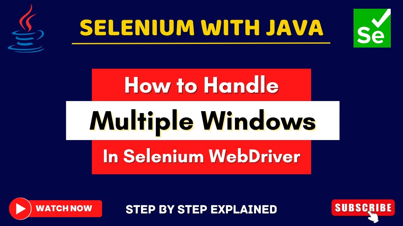 How To Handle Multiple Windows In Selenium Webdriver Window Handles