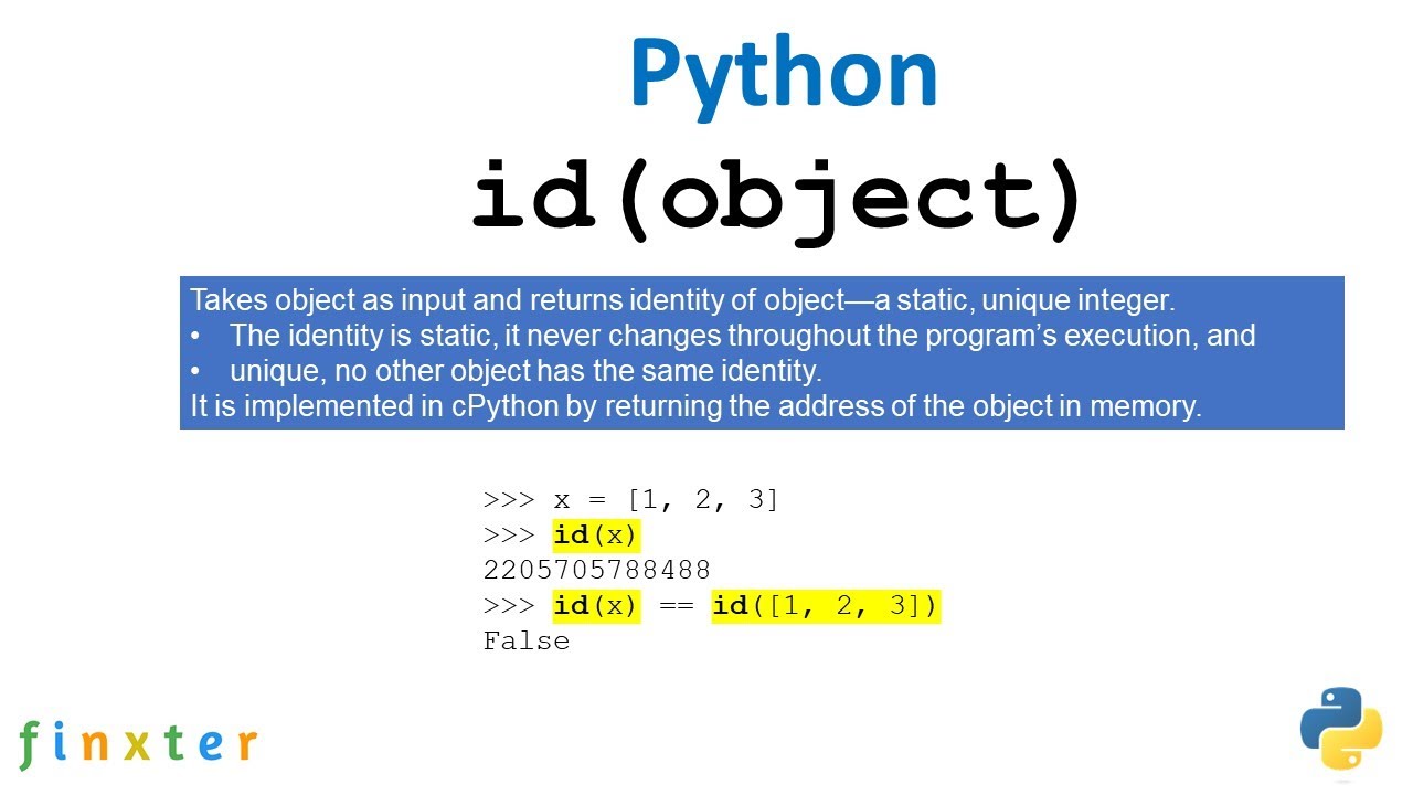 Python Id Function Check If 2 Variables Refer To The Same Object