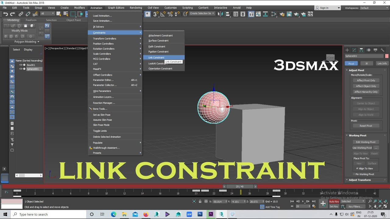 3ds Max Link Constraint Tutorial Youtube