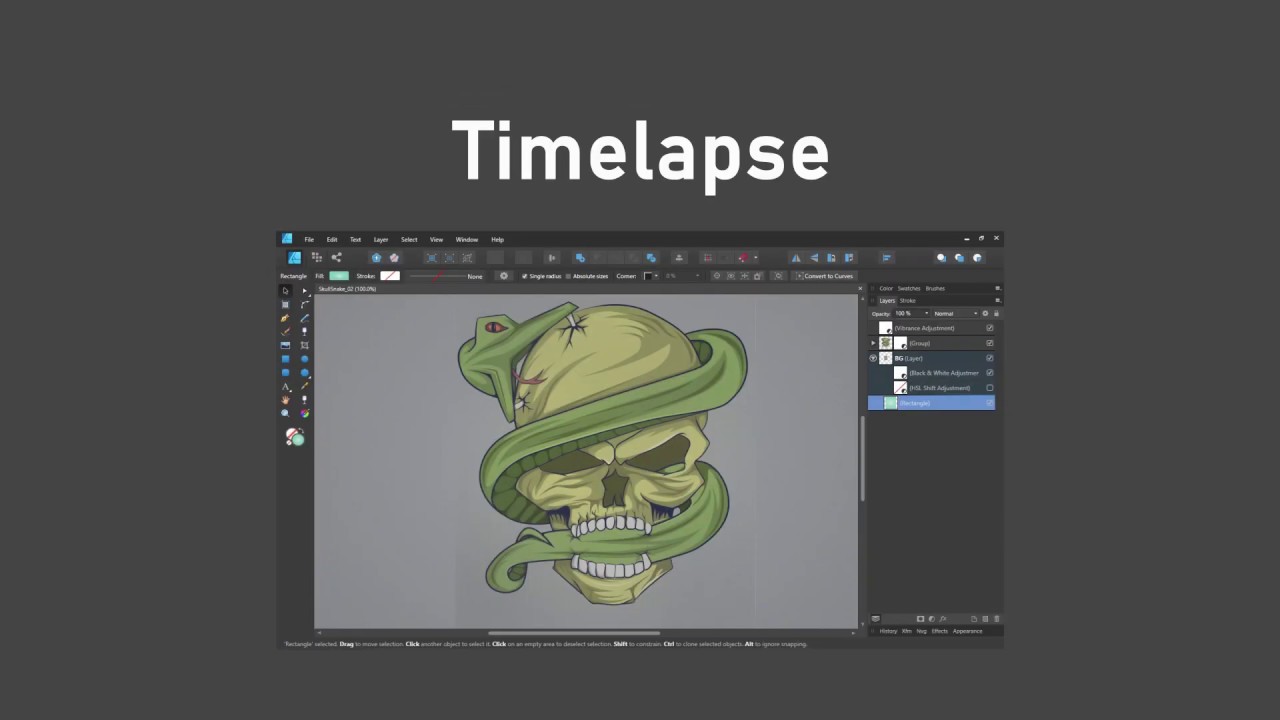 Skull Snake Vector Illustration Timelapse Youtube