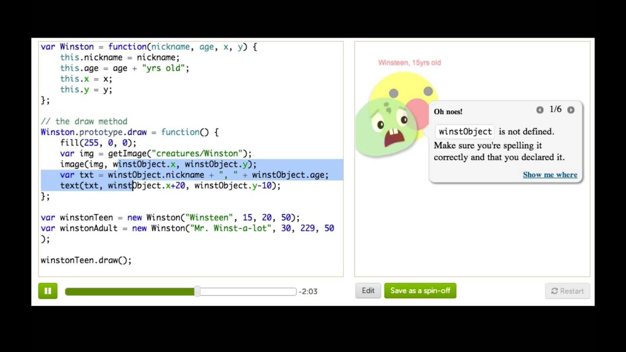 Object Methods Intro To Js Drawing Animation Computer