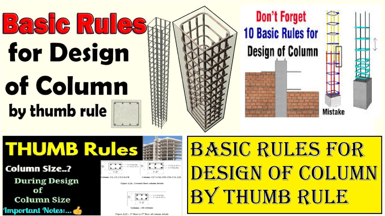 Basic Rules For Design Of Column By Thumb Rule Don T Forget Basic Rule