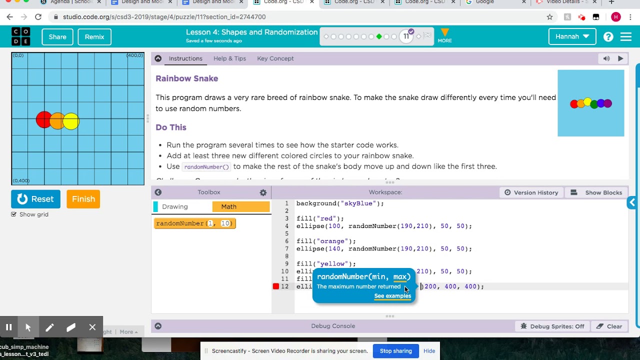 Code Org Unit 3 Lesson 4 Section 11 Youtube