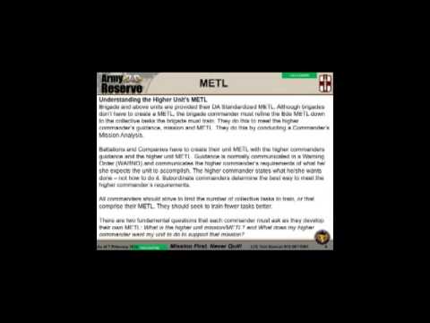 807th G3 Boot Camp Mission Essential Task List Metl Youtube