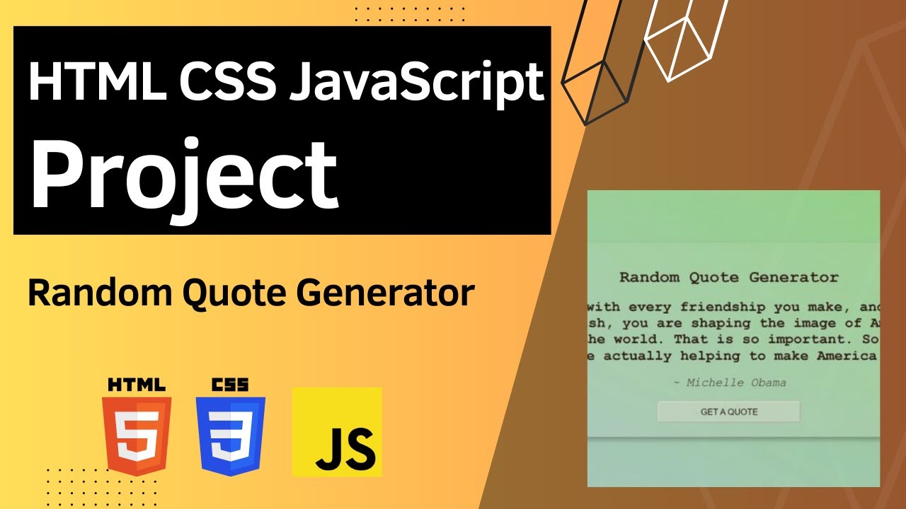 Html Css Javascript Project Random Quote Generator Youtube