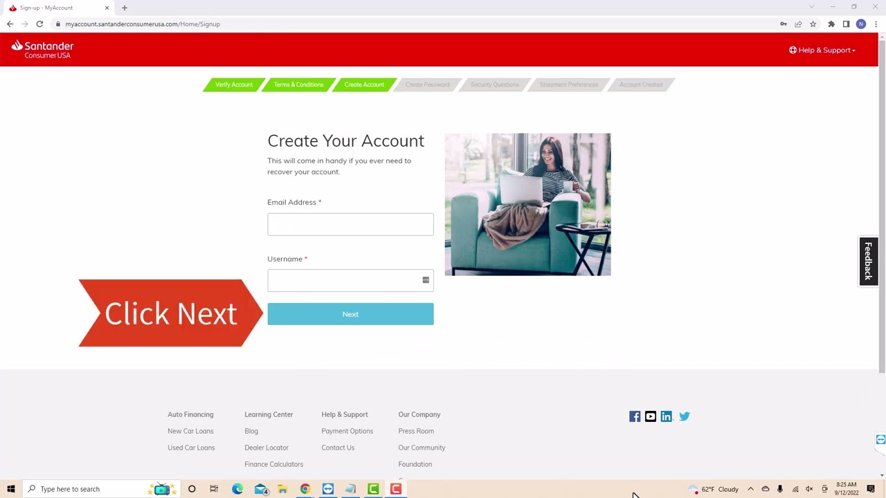 Santander Consumer Usa Sign Up Tutorial Youtube