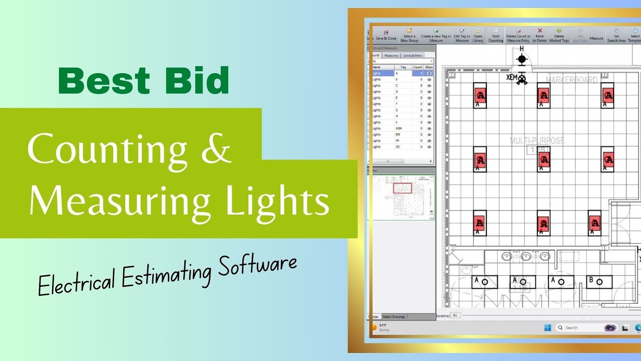 Counting Measuring Lights 1 Electrical Estimating Software Youtube