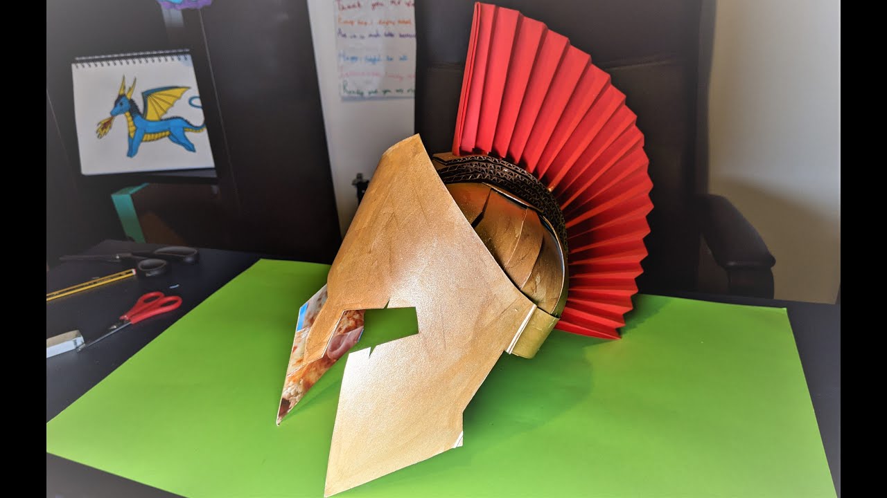 How To Make A Spartan Roman Helmet Junk Modelling Easy Kids Crafts