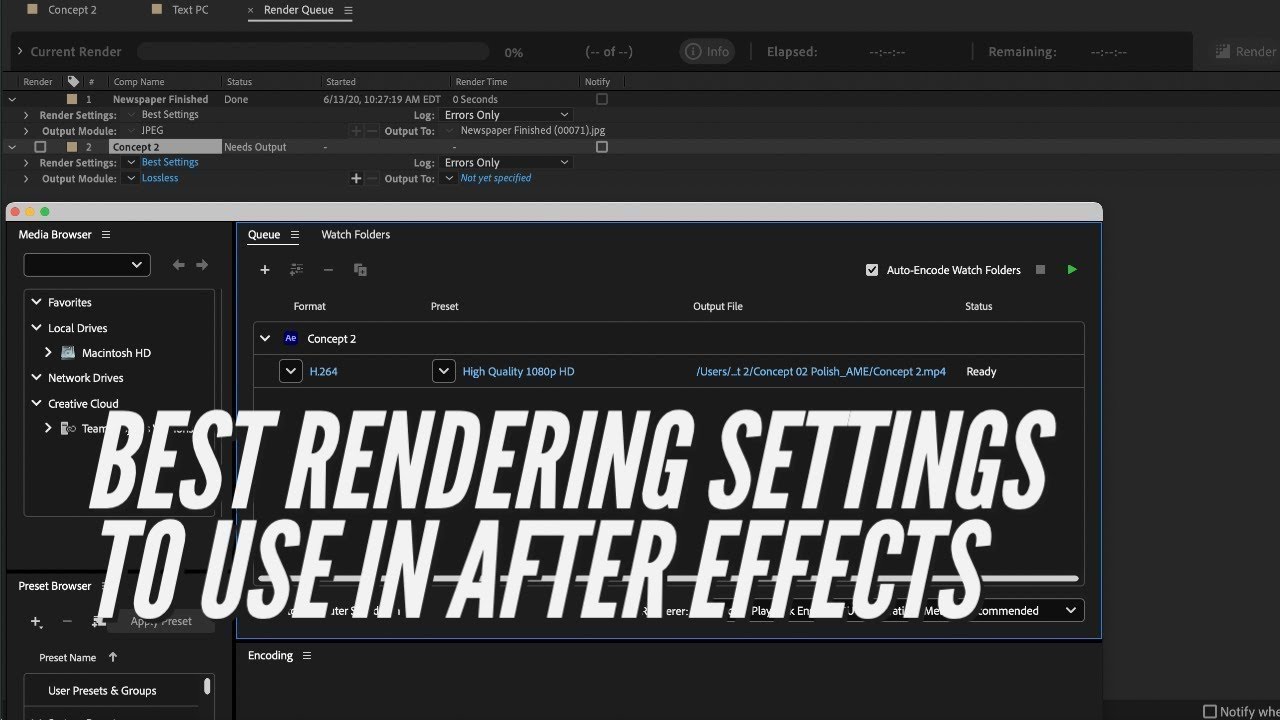 After Effects Rendering Made Easy A Guide To The Best Settings Youtube