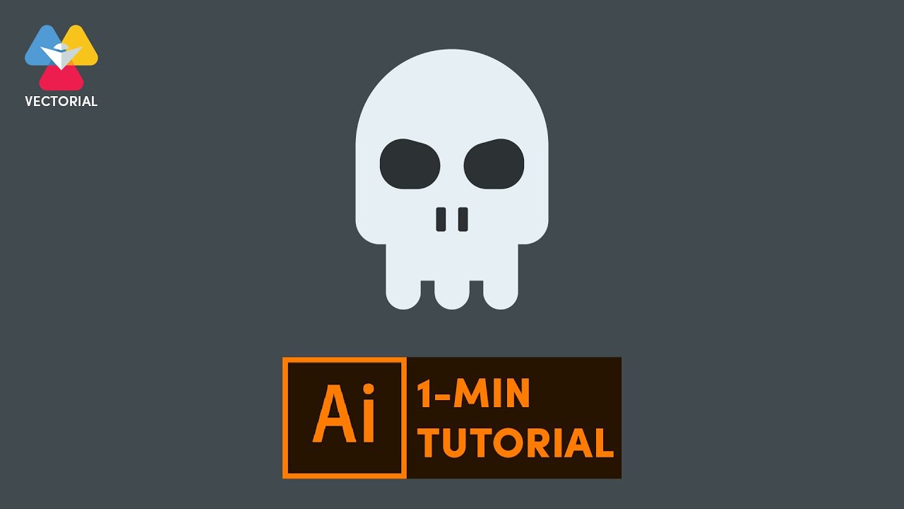 Skull Tutorial In Adobe Illustrator 1 Minute Tutorial For Beginner