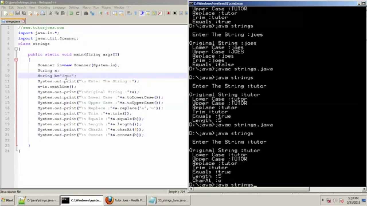 String Functions In Java Tamil Youtube