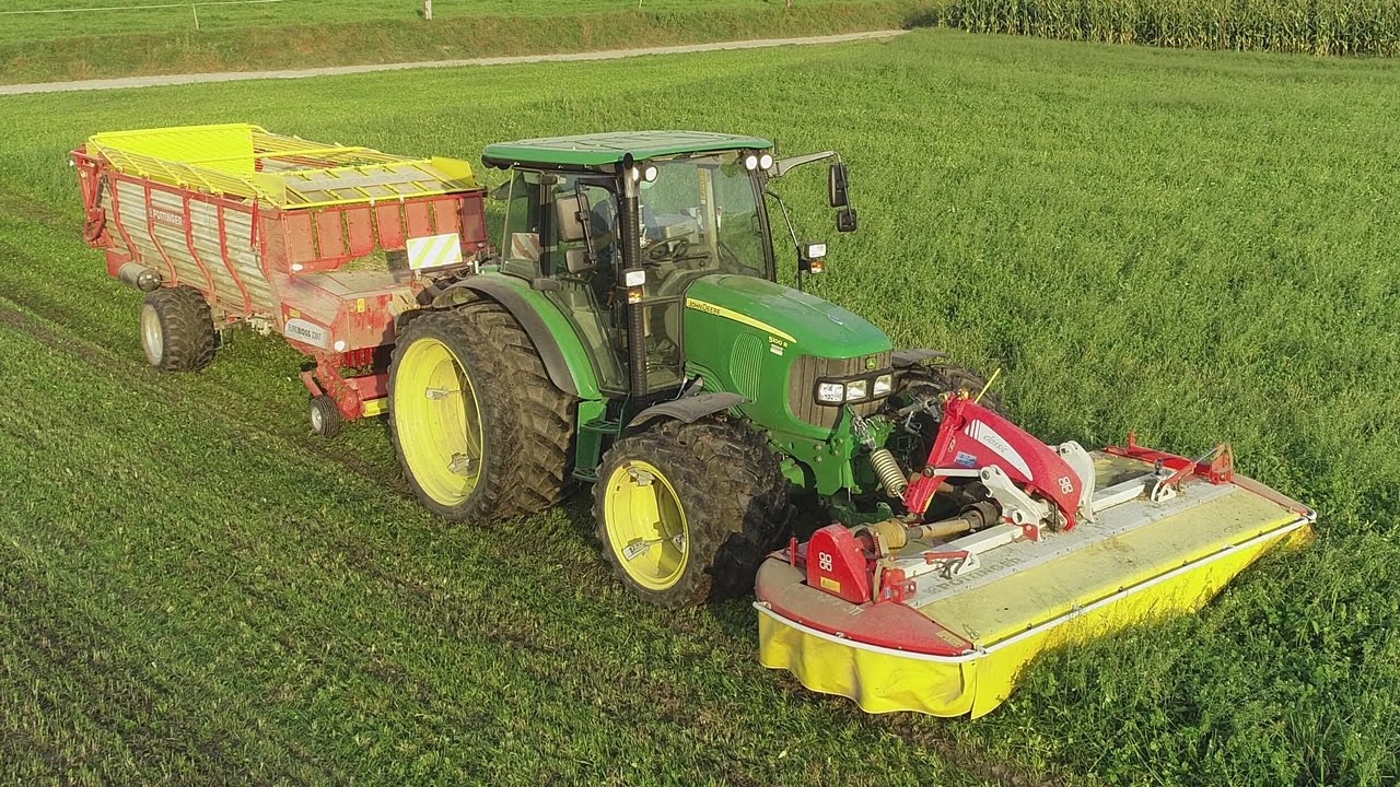 Eingrasen Mit John Deere Und Pöttinger Youtube