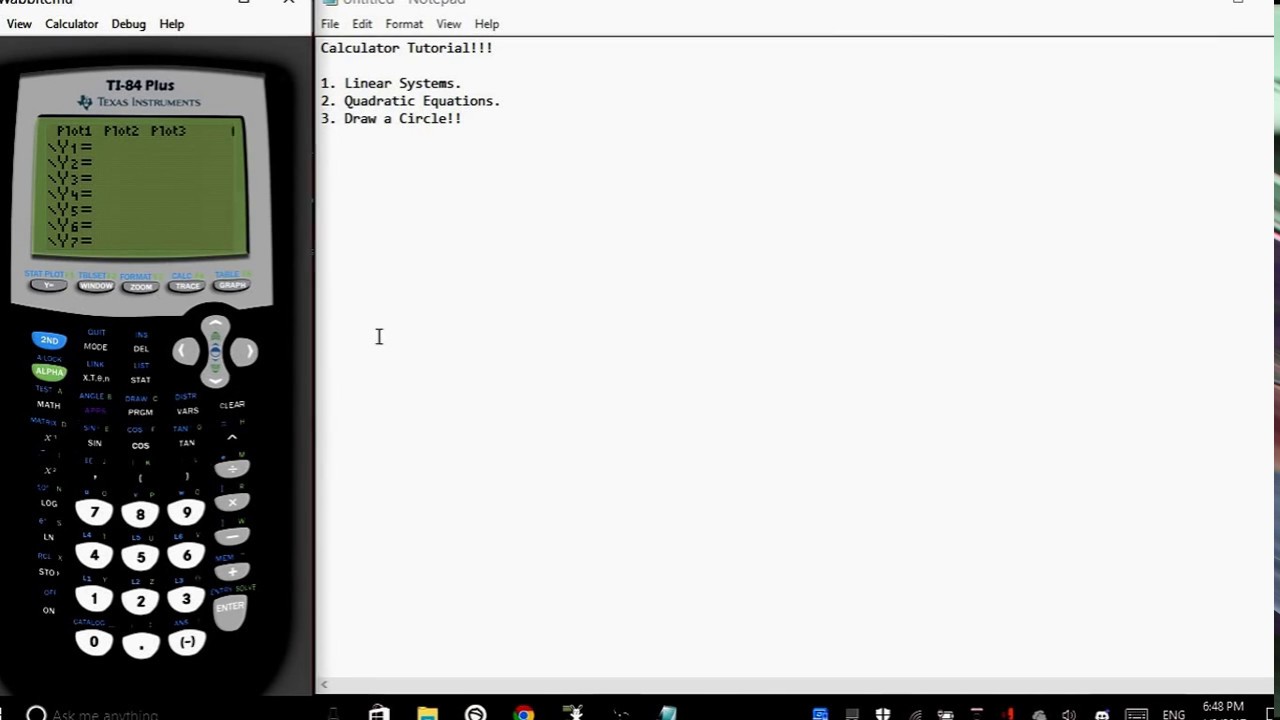 Ti 84 Graphing Calculator Tutorial Youtube