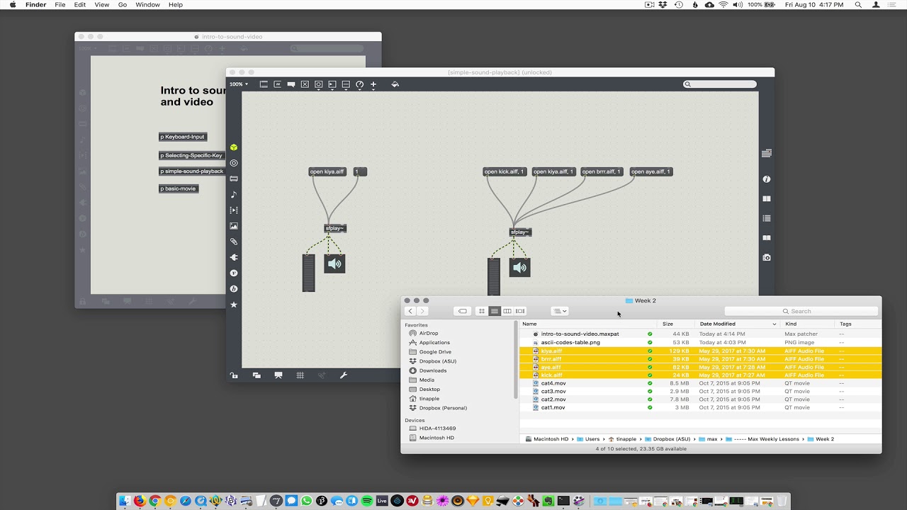 Max Msp Simple Sound Playback Sfplay Youtube