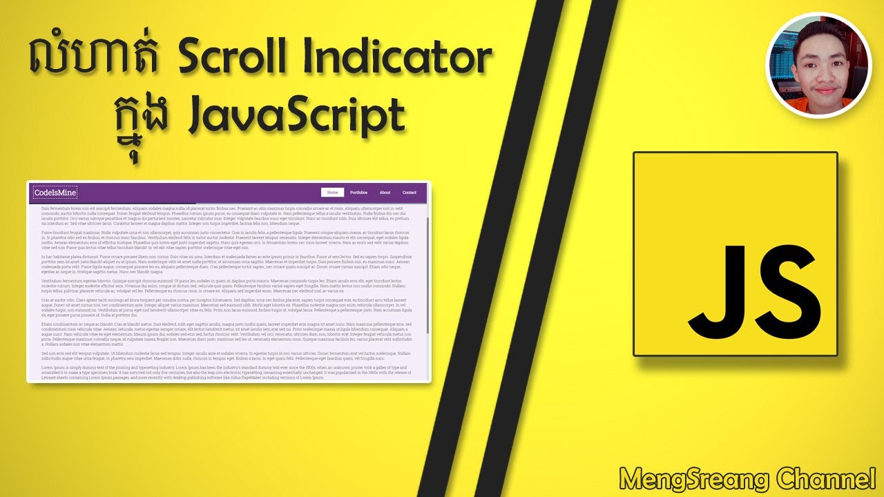 Scroll Indicator Exercise In Javascript Mengsreang Channel Youtube