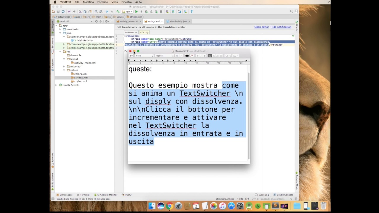 Android Studio Tutorial Textswitcher Demo Youtube