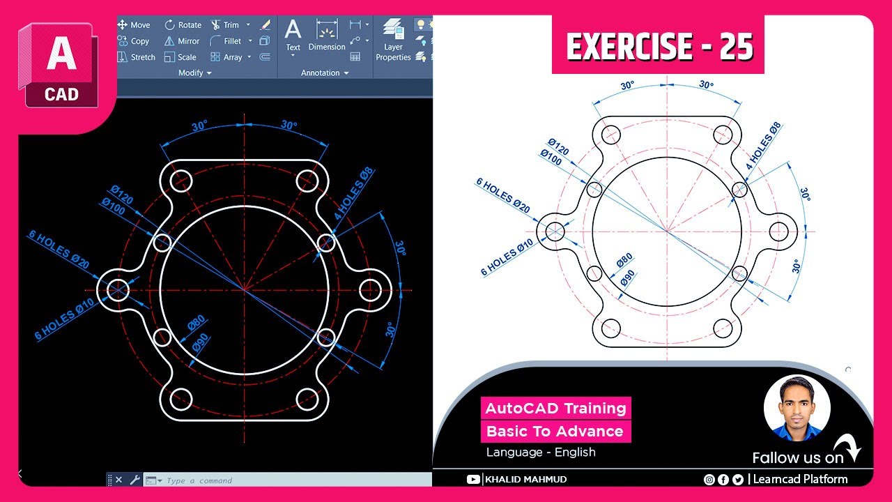 Autocad Exercise 25 Step By Step Guide For Beginners Autocad