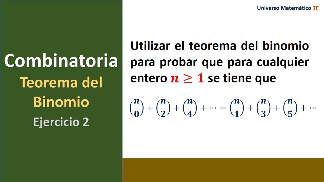 Combinatoria Teorema Del Binomio Ejercicio 2 Youtube
