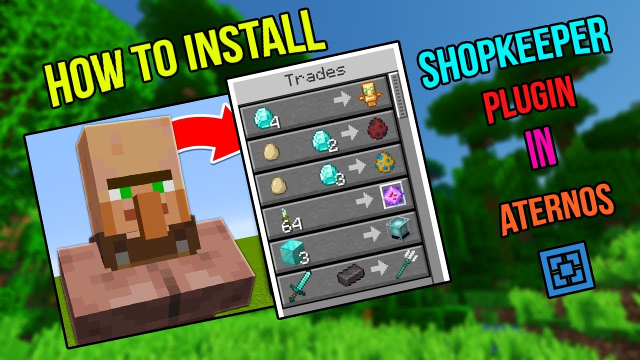 How To Install Shopkeeper In Aternos Server Custom Trade Youtube