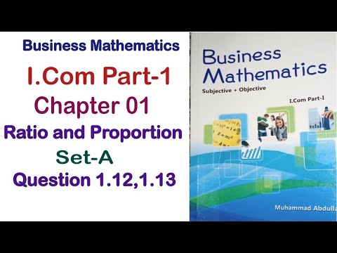 Business Math I Part 1 Chapter 1 Ratio And Proportion Set A