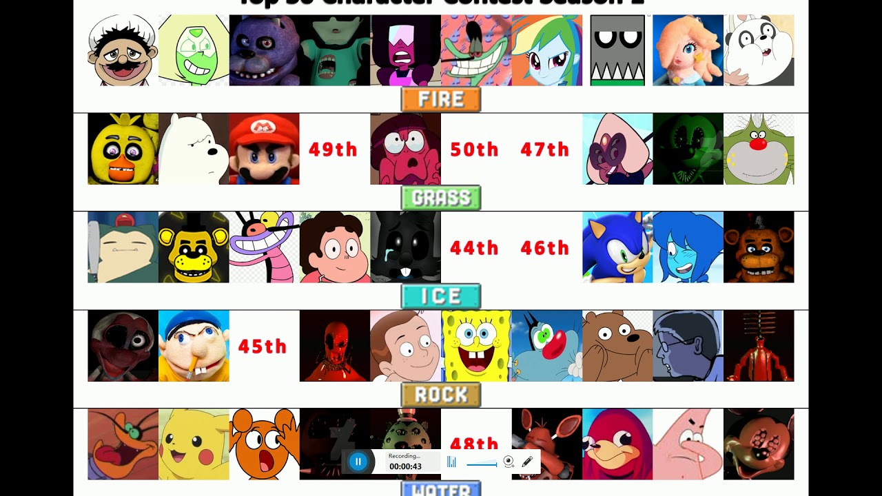 Top 50 Character Contest Remastered Season 1 7 Voting Closed Youtube