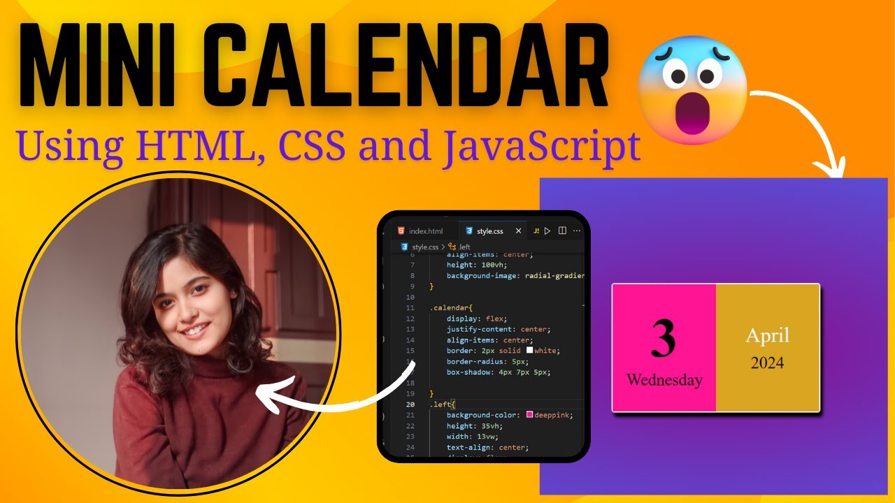 How To Create A Mini Calendar Using Html Css And Javascript Mini