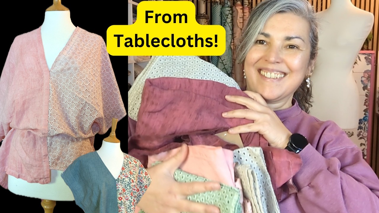 Upcycling Thrifted Tablecloths Sewing New Clothes Youtube
