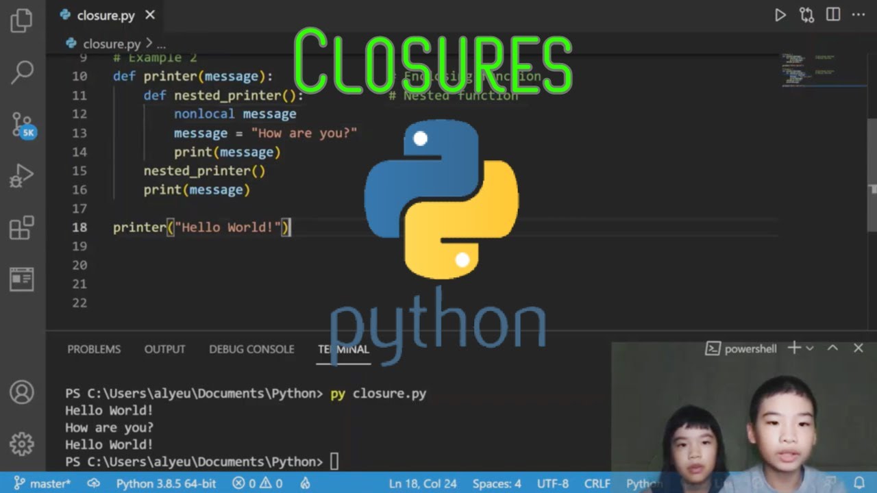 How To Code Python Closures Tutorial Youtube