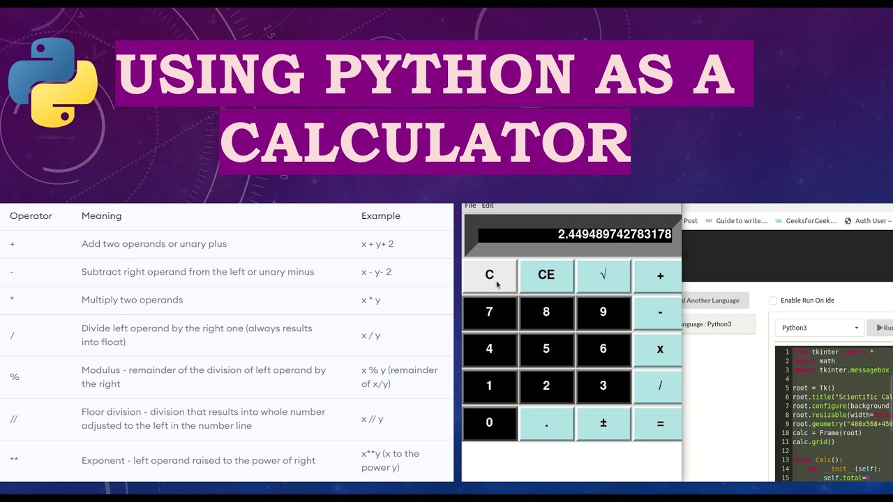 Using Python As Calculator Tutorial 04 Youtube
