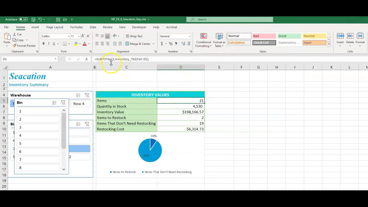 Excel 2019 Module 6 Seacation Youtube
