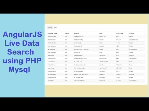 Live Mysql Data Search Using Angularjs With Php Webslesson