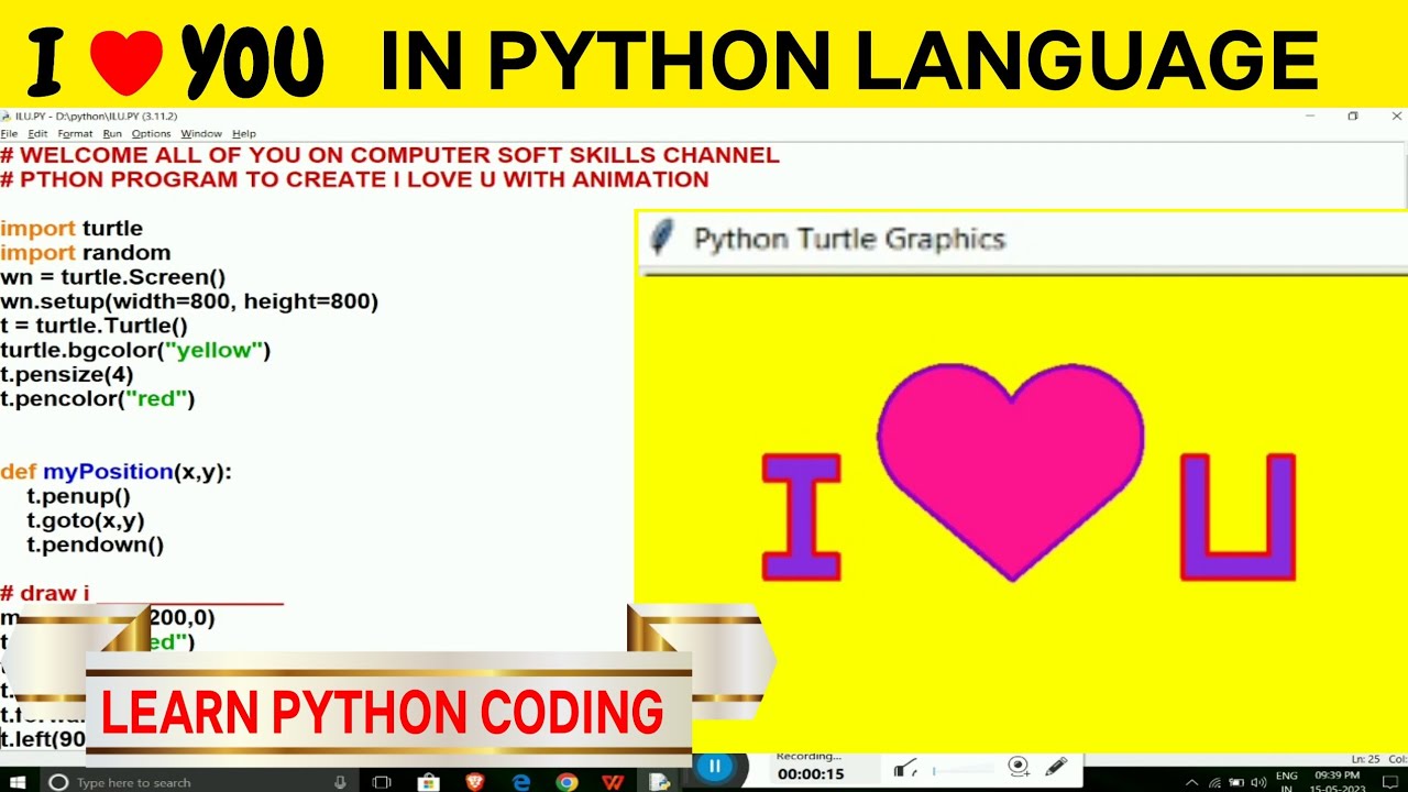 I Love You In Program In Python How To Make Heart In Python