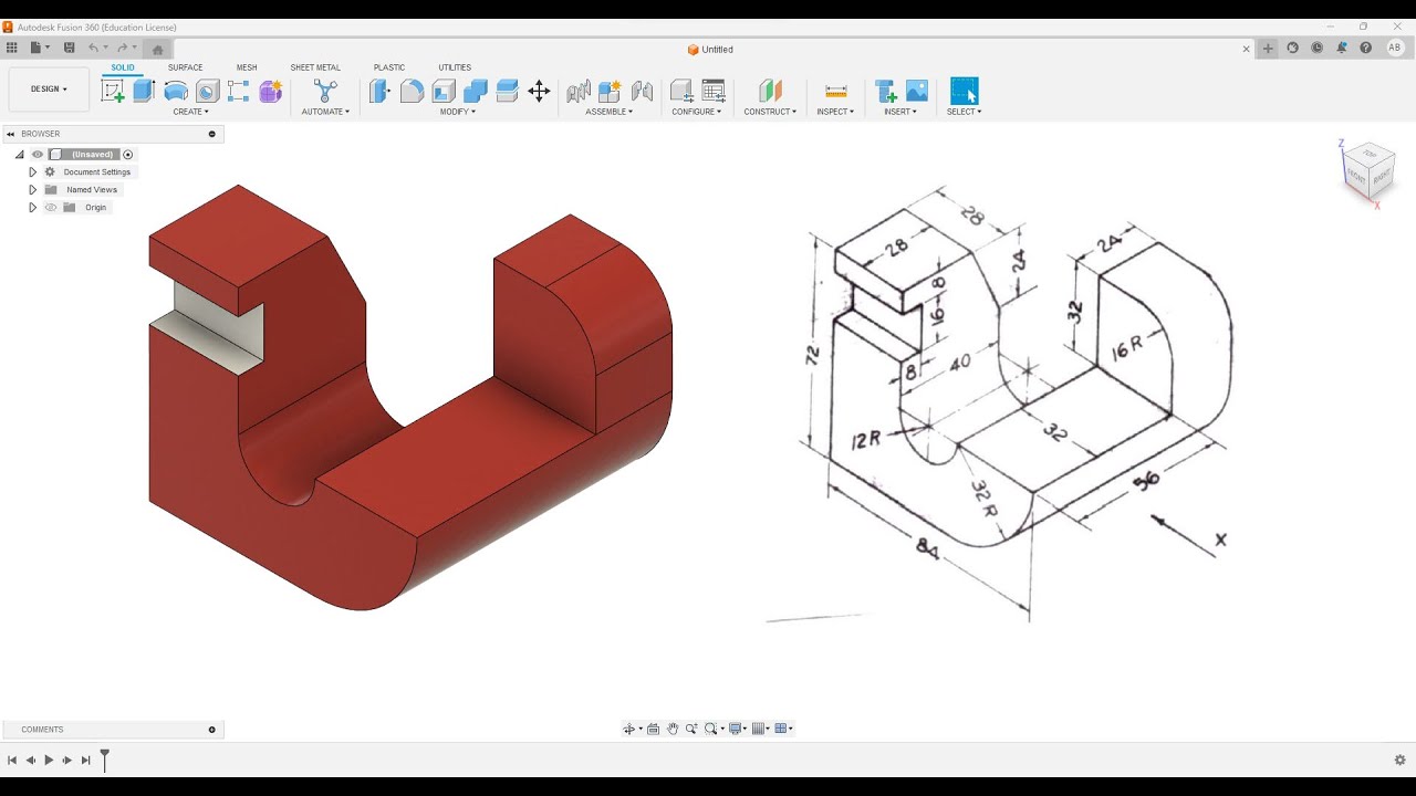 Fusion360 Part Modeling Tutorial 128 Design 3dmodeling