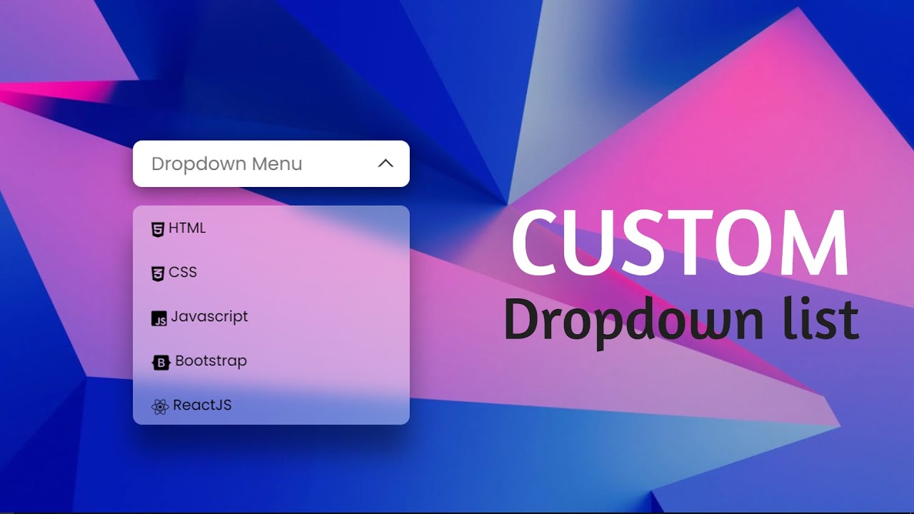 Custom Dropdown List Using Html Css And Javascript Youtube